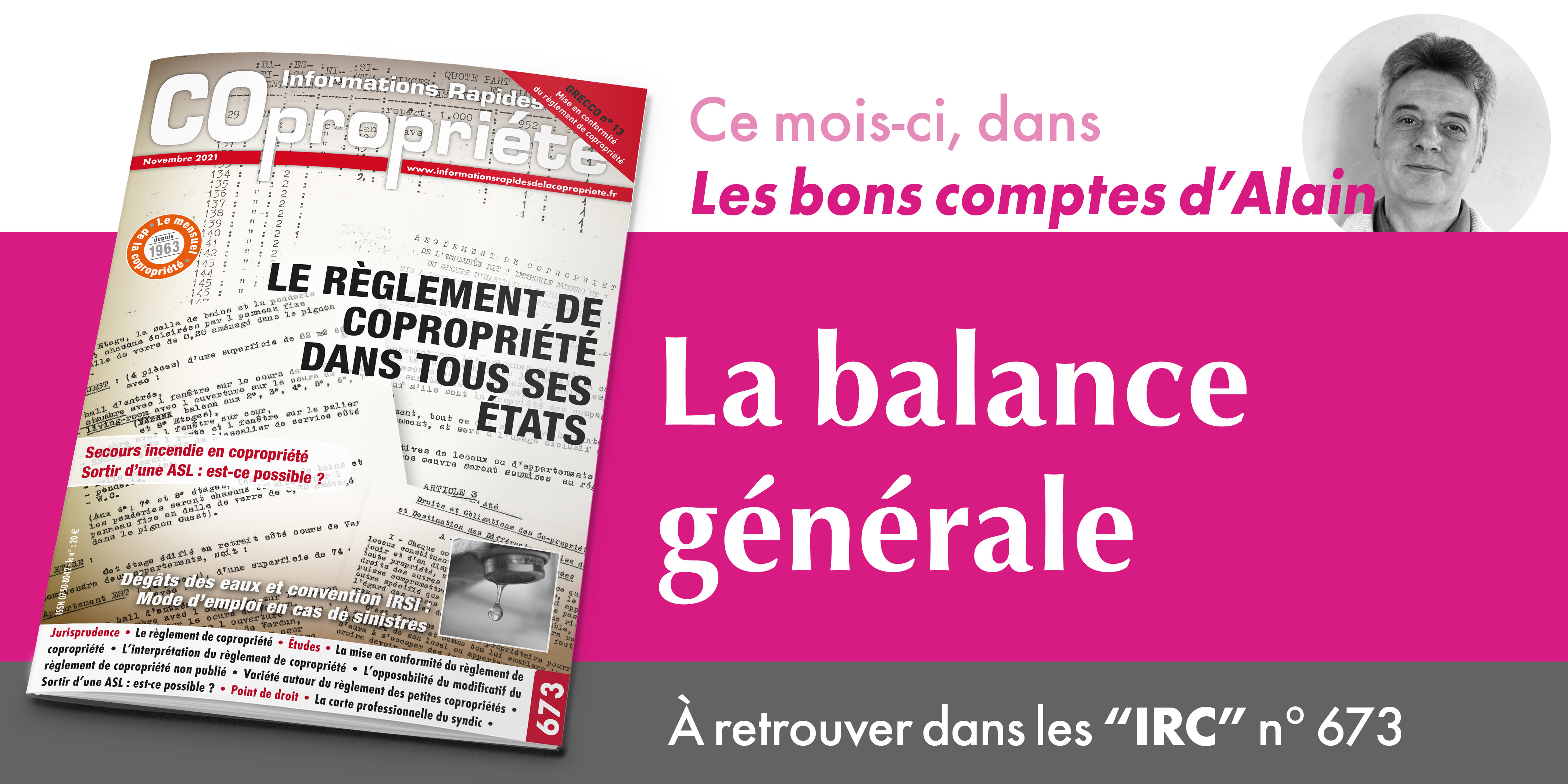 Copropriété : La balance générale